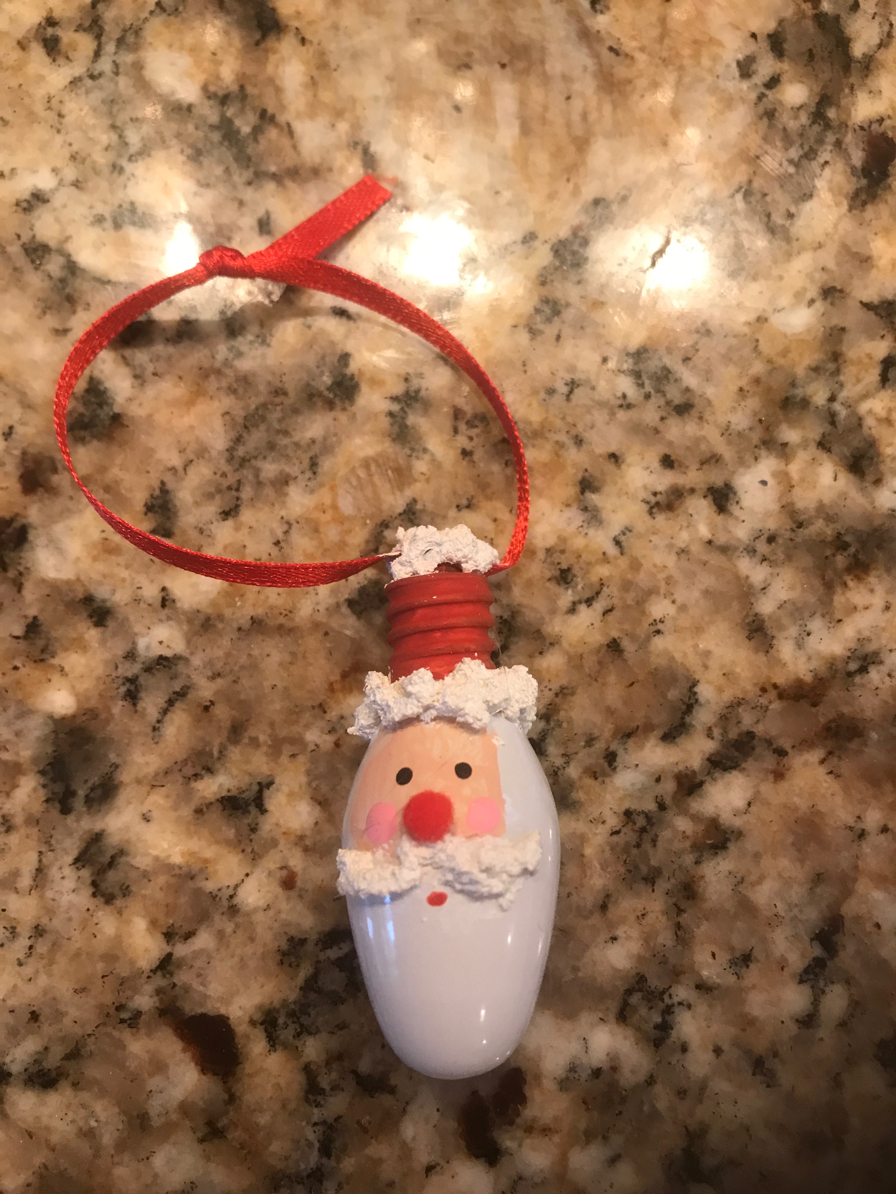 Light Bulb Santa Ornament – B Crafty